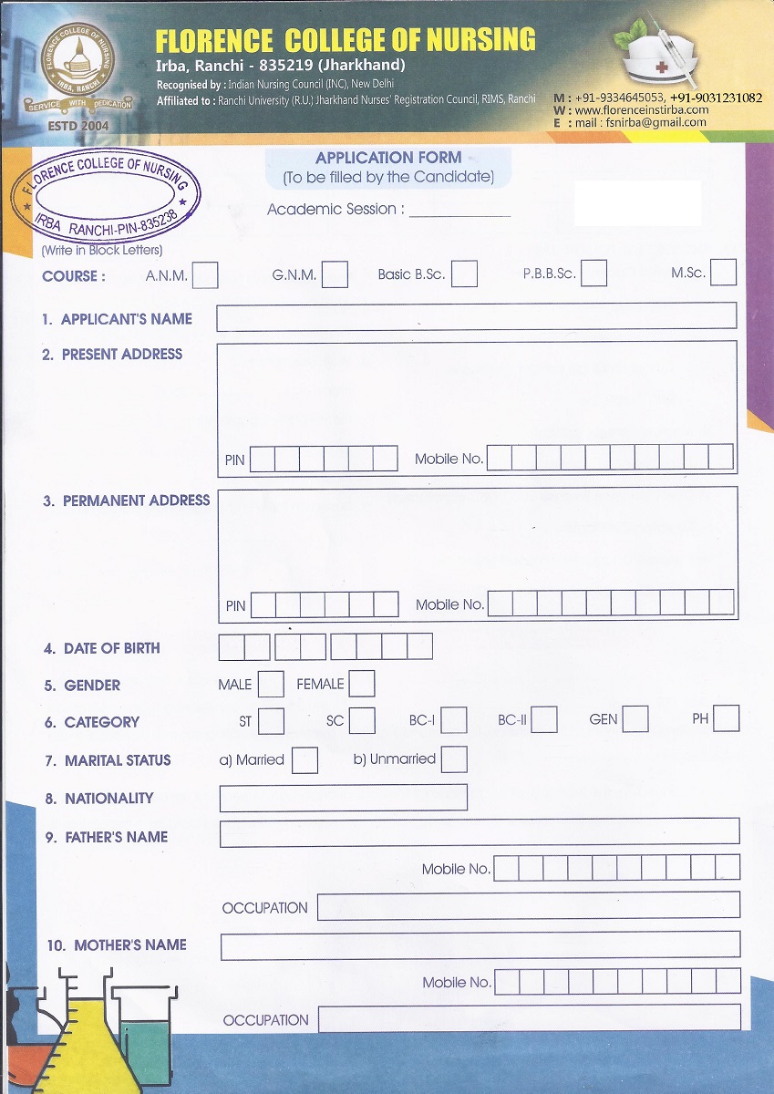Download Nursing Application Form | Florence College of Nursing, Irba ...