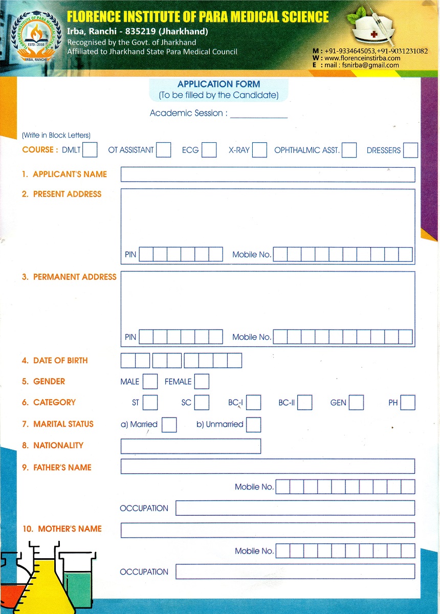 Download Para Medical Application Form | Florence College of Nursing ...